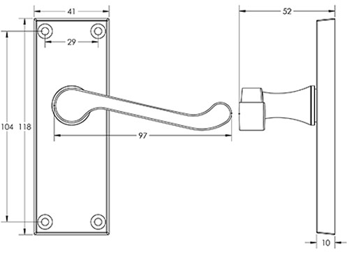 Frelan Hardware - Victorian Scroll Door Handles on Backplate Victorian ...